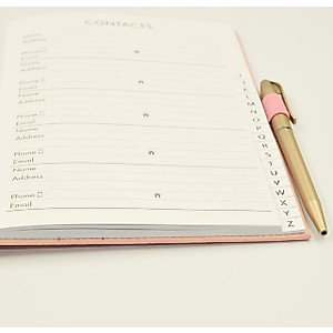 A to Z Telephone A5 Address Book A-Z Index Hard Back Cover with Pen (Pink)