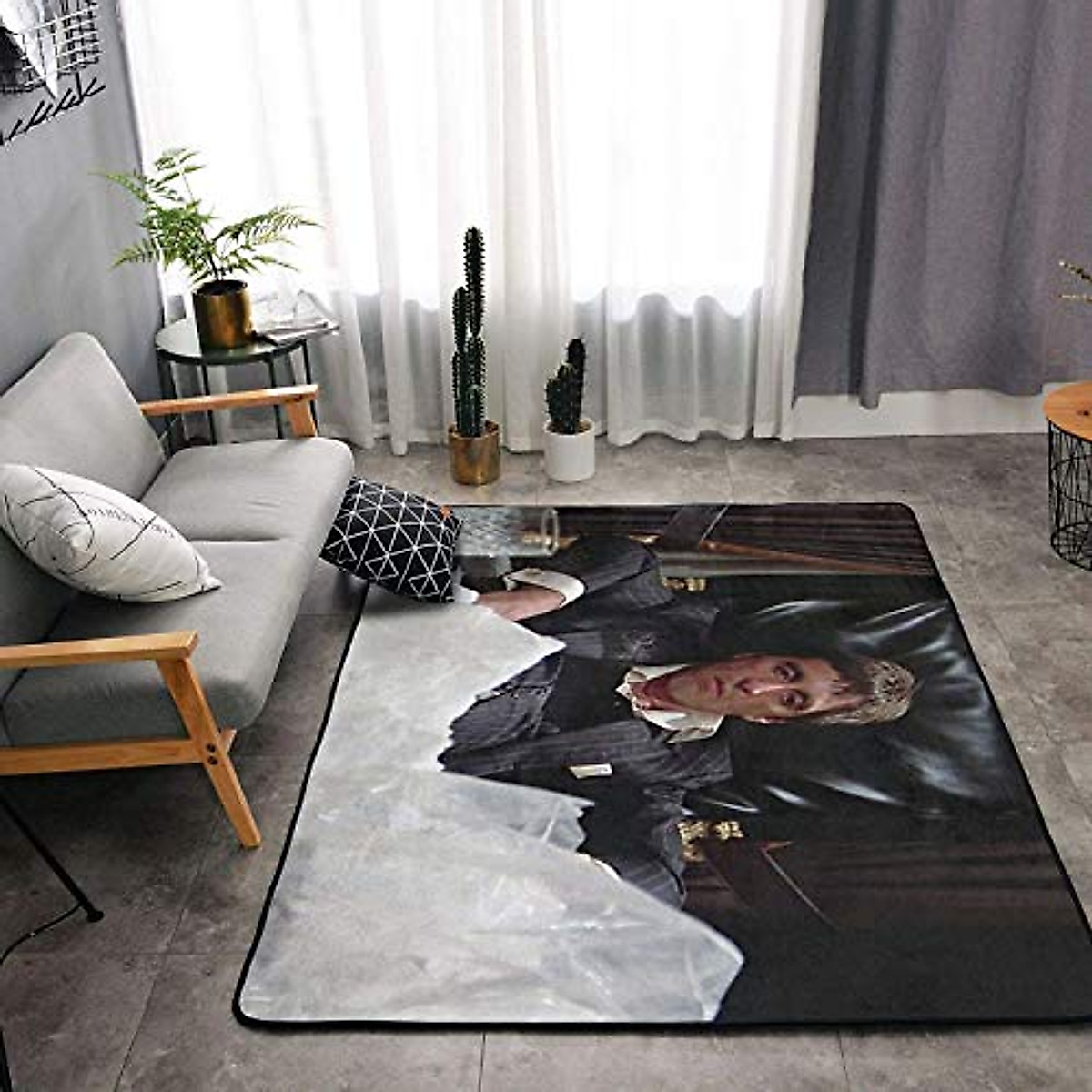 Vacu Al Pacino Scar-face Area Rug Carpet Non-Slip Large Floor Mat,Soft Fuzzy Indoor Carpet Bedside Rug for Kids Nursery Boys Girls Bedroom Living Room Dorm Backyard Home Decor Mat 63 x 48 in