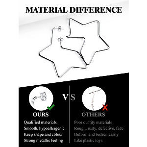 Star Hoop Earrings for Women Stainless Steel Geometric Earring Hoops Fashion Jewelry