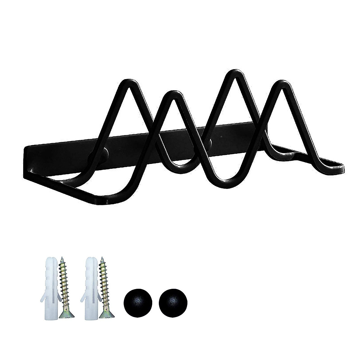 Pot Lid Organizer, Metal Double Slots Lid Holder for Kitchen Cabinet Door or Wall Mounted, Storage Cutting Boards, Bakeware, Pots & Pans, Serving Trays Black free size