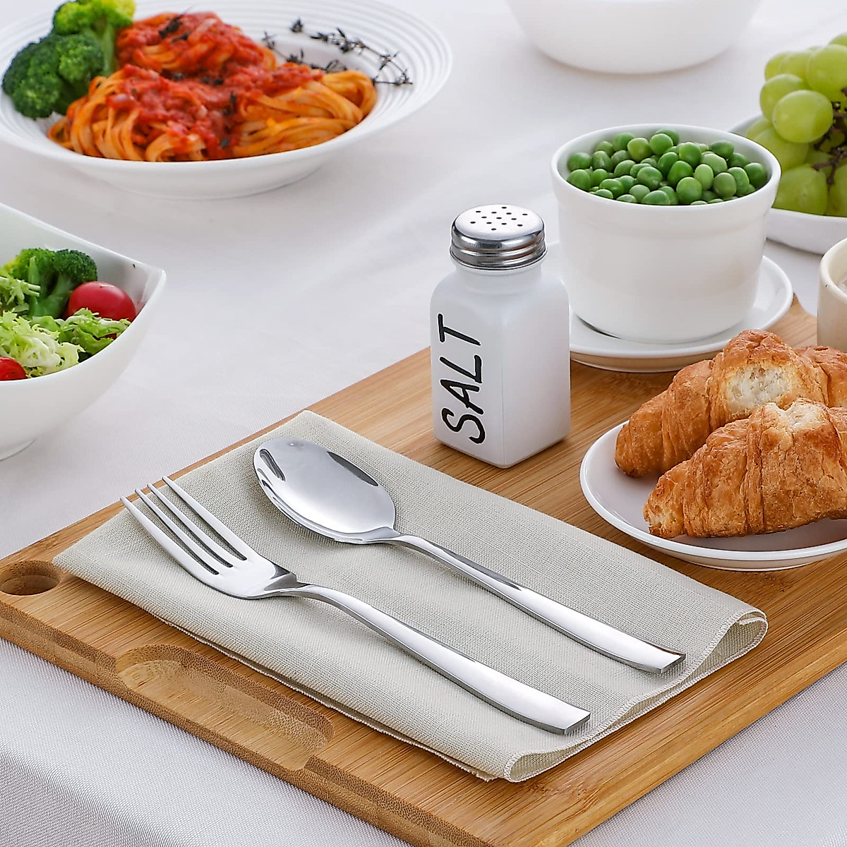 NETANY 16-Piece Forks and Spoons Silverware Set, 8 Dinner Forks and 8 Dinner Spoons, 18/8 Stainless Steel Flatware Cutlery Set, Mirror Polished, Dishwasher Safe