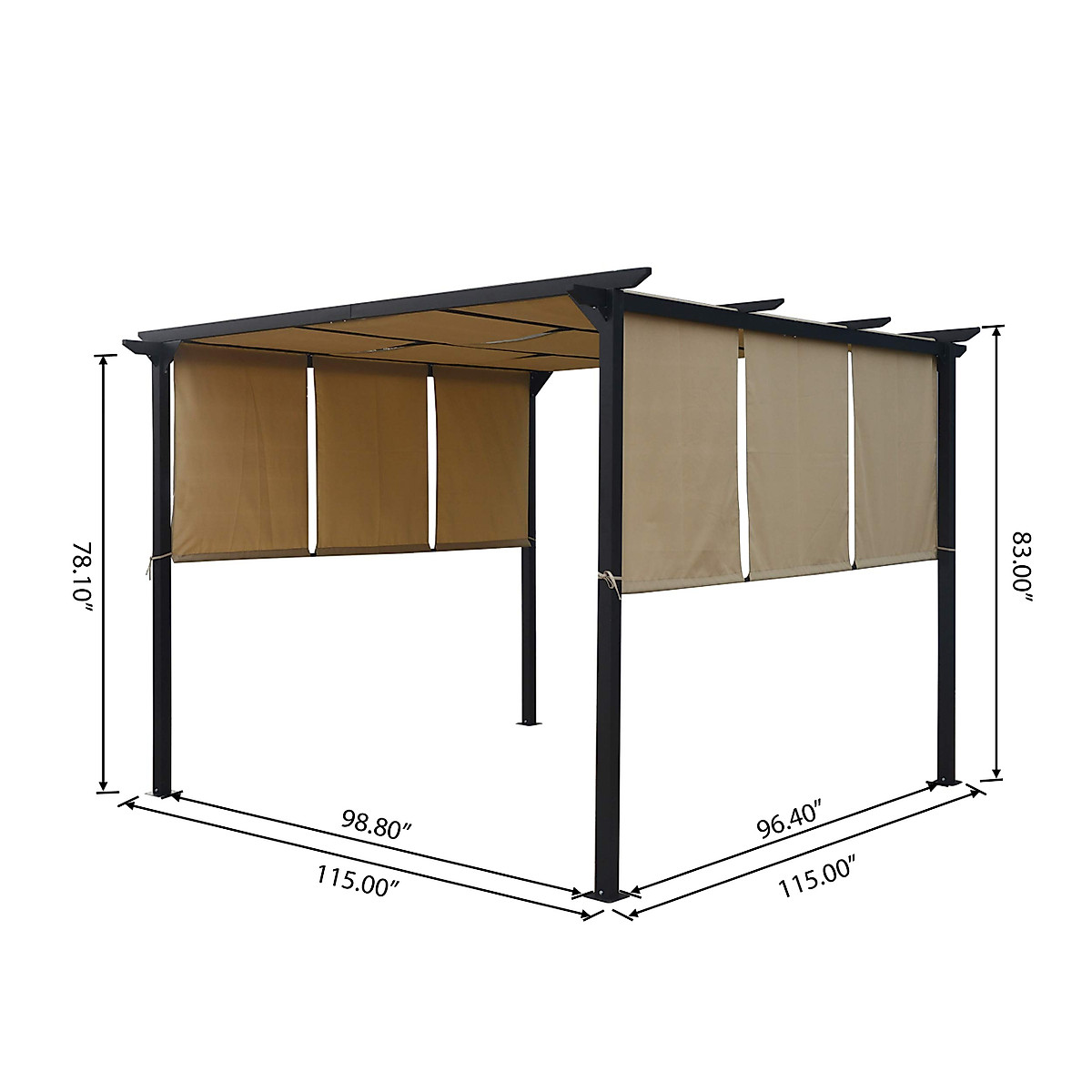 Christopher Knight Home Dione Outdoor Steel Framed 10' Gazebo, Beige/Brown