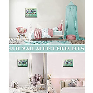 Mermaid Tail Wall Art Little Girls Inspirational Room Decor God Says You Are Canvas Prints Painting Motivational Teal Bathroom Pictures Framed Artwork Gifts Office Home Decorations for Bathroom Bedroom Dining Living 16"x12"