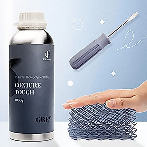 Chitu Systems Conjure Tough Resin 3D Printer Resin Non-Brittle and Durable,Highly Toughness Low Shrinkage 405nm UV-Curing Resin Standard Photopolymer Resin for DLP/LCD/mSLA 3D Printer (Black, 1000g)
