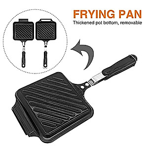 SYCOOVEN Sandwich Maker, Non-stick Grilled Sandwich and Panini Maker Pan with Handle, Double Sided Frying Pan Grilled Cheese Maker Flip Pan for Breakfast Toast Panini Waffle