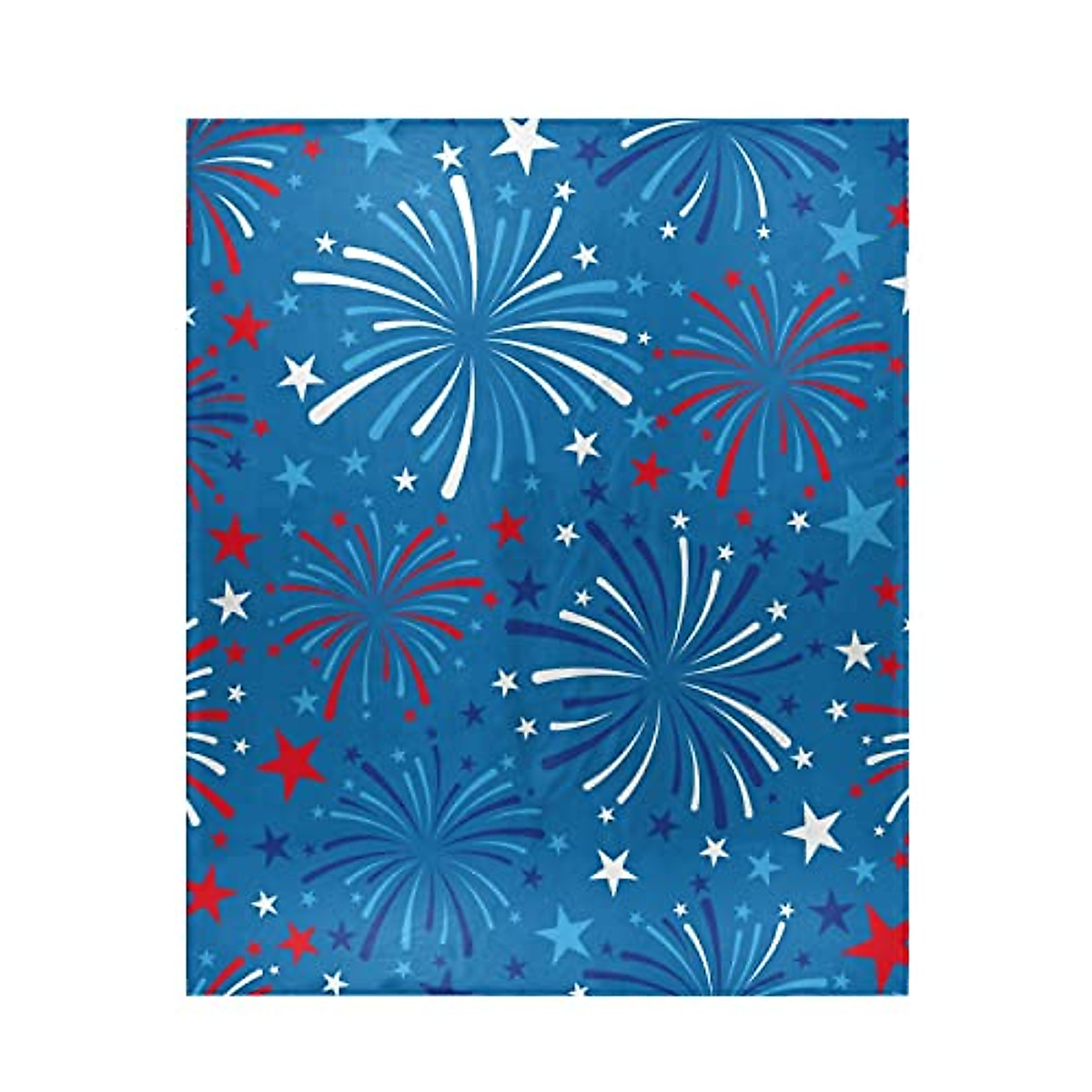 susiyo Patriotic Blue Fireworks Throw Blanket 50x60 inch Soft Lightweight Decor Sofa Couch Blanket