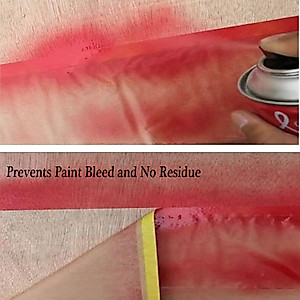 Masking Paper, paint masking, 2 Pack Automotive Paint Paper Roll with Tape, Tape and Drape for Painting, Assorted Paint Masking Paper for Car and Furniture (Unfold 18 inch Width X 100 ft Long)