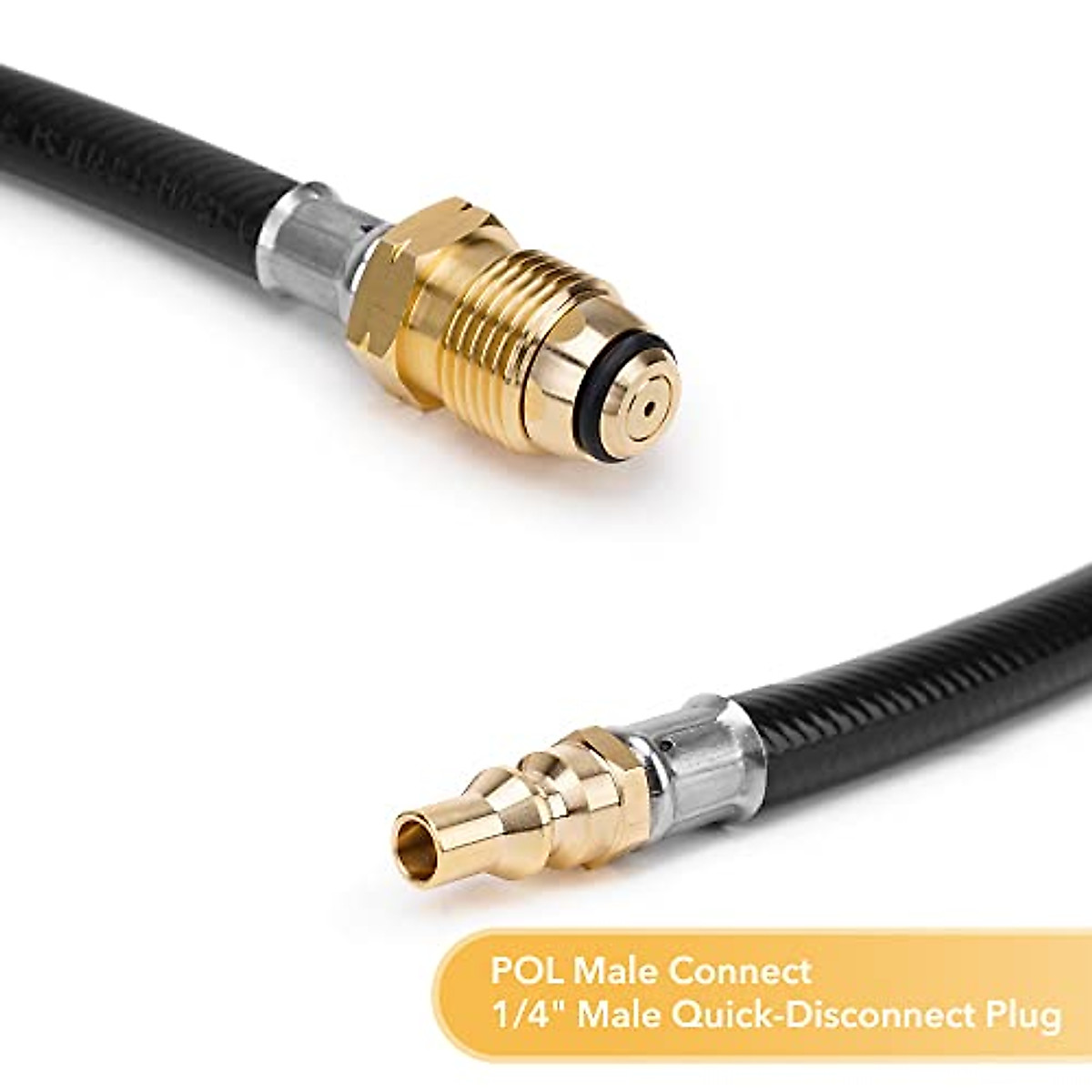 Stanbroil RV Propane Hose with 1/4" Quick Connect and 6 Feet POL Connector for Motorhome Tank RV Camping