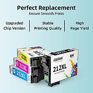 Remanufactured 212XL Ink Cartridges Combo Pack, High Yield,Replacement for Epson 212XL 212 XL,Work with Epson XP-4105, XP-4100, Workforce WF-2830, WF-2850,212XL Ink Cartridges for Epson Printer