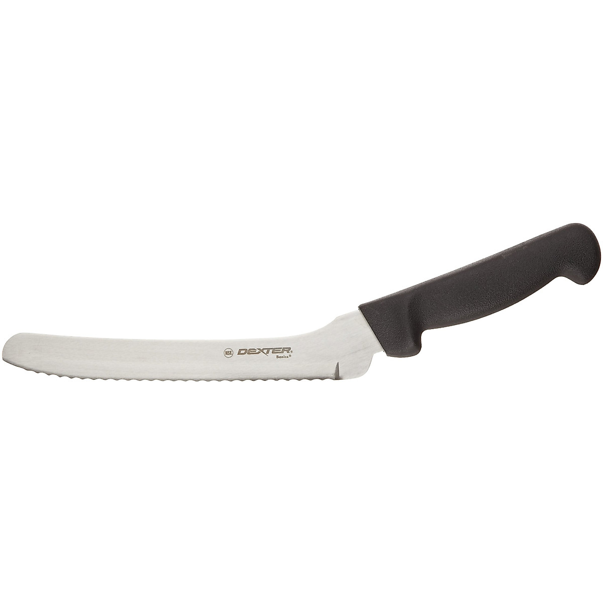Basics P94807B 8" International Offset Sandwich Knife with Black Polypropylene Handle