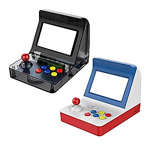 Rocker Arcade Game Console 360 Degrees 4.3inch Colorful Screen Rechargeable Compact Interesting Interactive 3D Game Station Joystick Arcade Device with Two Wired Controller