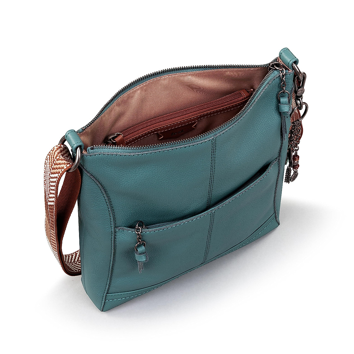 The Sak Lucia Crossbody Bag in Leather, Convertible Purse with Adjustable Strap, Dry Leaf