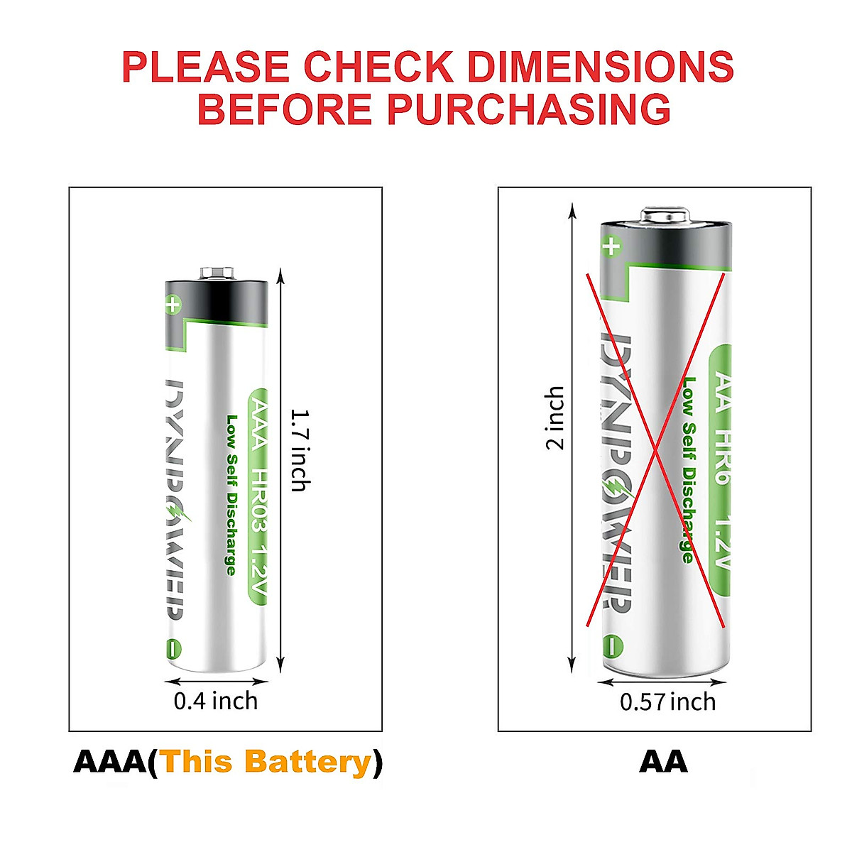 Dynpower NiMH AAA 600mAh Rechargeable Batteries 1.2V,Pre-Charged Triple A for Outdoor Solar Lights Garden Light and Household Devices, (Pack of 12)
