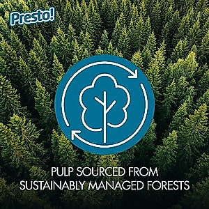 Amazon Brand - Presto! 313 2-Ply Sheet Mega Roll Toilet Paper, Unscented, Ultra-Soft, 12 Rolls (2 Packs of 6), Equivalent to 60 Regular Rolls, White