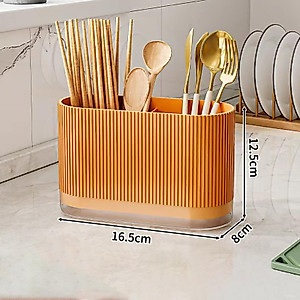 LEOMOTO Utensil Holder for Kitchen Counter, Light Orange Wall Mounted Cooking Utensil Organizer with for Kitchen Counter,bathrooms,Farmhouse