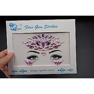 face jewels festival for women mermaid purple face gems glitter halloween Rhinestone Face tattoo Eyes face body temporary tattoos for edm music festival (S056)