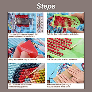 Stalente Diamond Painting Kits for Adults, Cardinal 5D DIY Diamond Art Kits for Beginners Round Full Drill Diamond Painting for Home Wall Decoration Gift 12×12inch, Birds