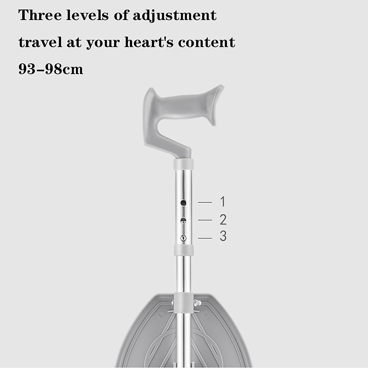 Aluminum Alloy Walking Stick, Foldable, Three-Legged Cane Chairs for Adults, Portable, Bow Grip, Anti-Slip, Lightweight, for Disabled, Elderly