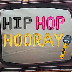 Geloar 90s Hip Hop Hooray Balloons Banner, 80s 90s Hip Hop Themed Decorations Birthday Graduation Play Room Housewarming Easter Spring Baby Shower Engagement Wedding Hen Party Supplies (Gold)