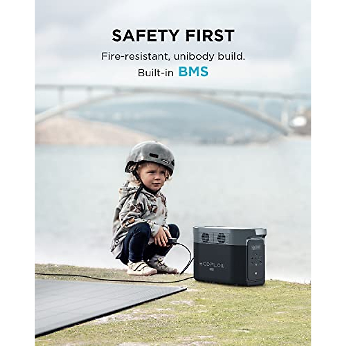 EF ECOFLOW Solar Generator DELTA Max (2000) 2016Wh with 220W Solar Panel, 6 X 2400W (5000W Surge) AC Outlets, Portable Power Station for Home Backup Outdoors Camping RV Emergency