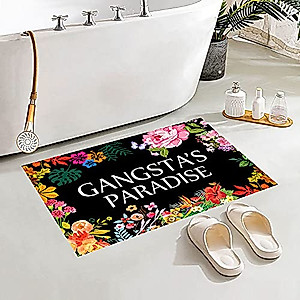 DAYLIPILLOW Gangsta's Paradise Flower Doormat Funny Welcome Mat Floor Mat Rug Outdoor Front Door Bathroom Mats Indoor 23.6" x 15.7"