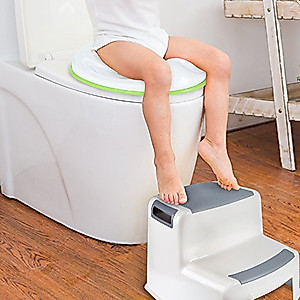 Vicsou Dual Height Two Step Stool For Kids, Toddler's Stool For Potty Training, Baby Exercise Step Stools For Using In The Bathroom/Kitchen/Toilet,Soft-Grip Steps Provide Comfort and Safety