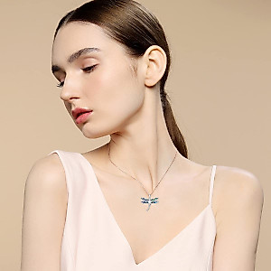 PELOVNY Cremation Jewelry for Ashes 925 Sterling Silver Dragonfly Necklace for Ashes Urn Memorial Keepsake Jewelry Gift for Women Her