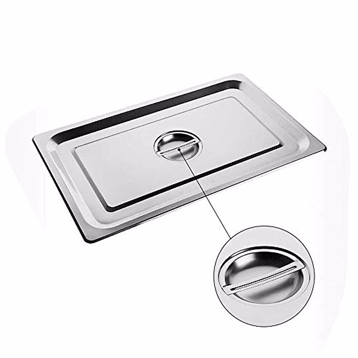 4 Pack Stainless Food Pan 4inch Deep Full Size Steam Table Pan Hotel Buffet Food Holder, Hotel Pan Steam Table Pan with Lids Anti-Jam Hotel Food Pans (4-Pack Hotel Pan)