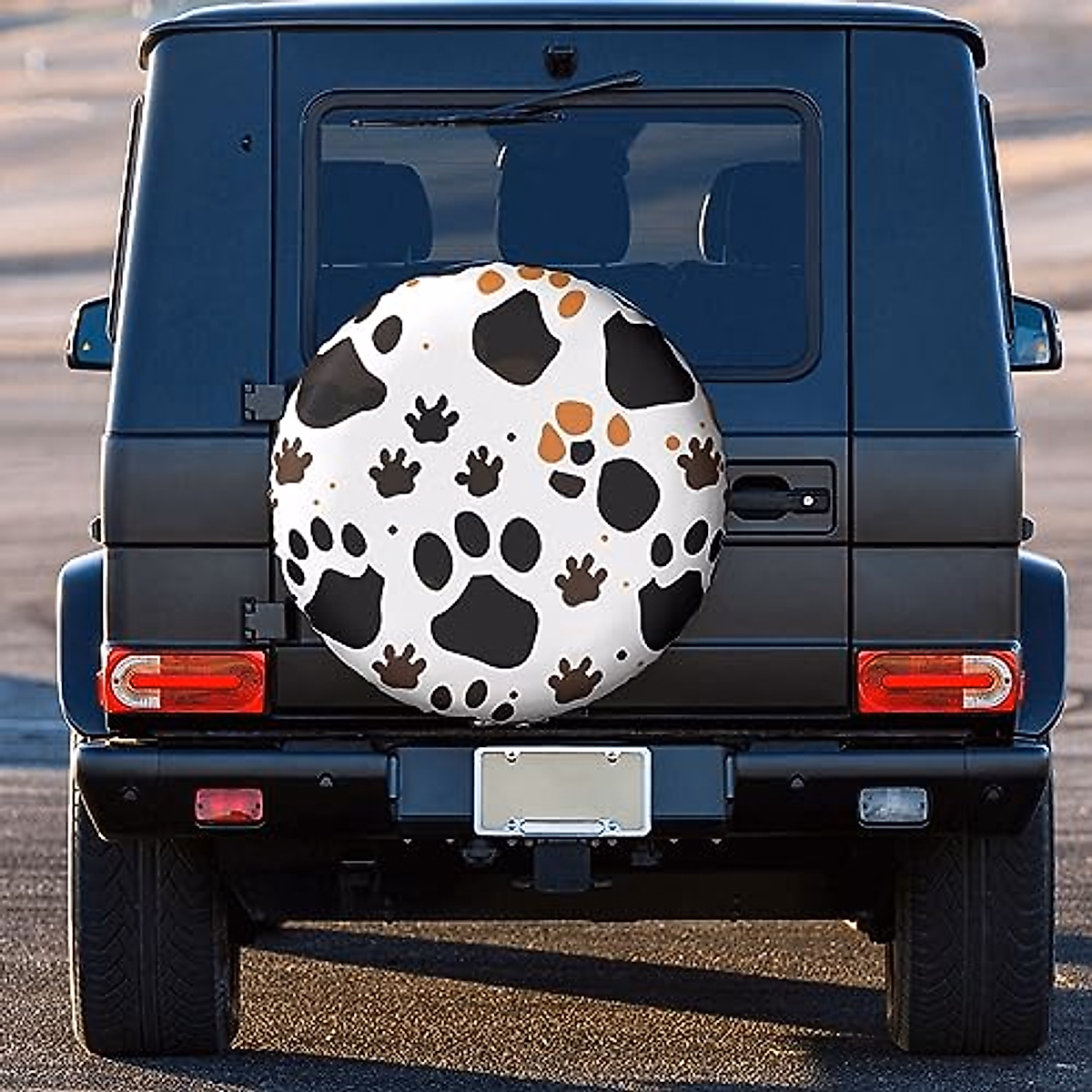 Animal Paw Prints Print Spare Tire Cover Sun Protection Waterproof Fit Trucks Jeeps Trailers RV SUV Vehicle 17 inch