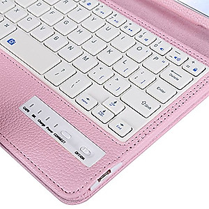 eoso iPad Cover for iPad Mini, keboard Case with Removable Bluetooth Keyboard for iPad Mini 1/2/3/4/5 (for iPad Mini,Pink)