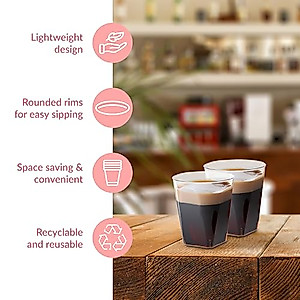 Prestee Clear Plastic Shot Glasses, 2 oz Disposable Shot Glasses - Bulk 100 Pack, Durable Small Cups for Shots, Mini Drinkware for Parties, Events, Reusable or Disposable - Crystal Clear Design