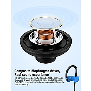 Otium Bluetooth Headphones, Wireless Sports Earbuds, Waterproof IPX7 w/Mic, HD Stereo in-Ear Earphones, Case, Fast Pairing, Gym Running Workout, 16 Hrs Battery Noise Cancelling Headsets