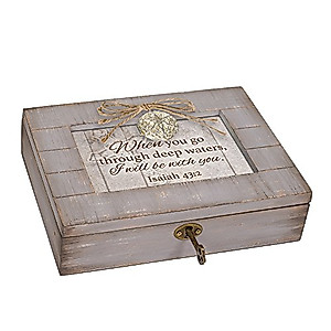 Cottage Garden I Will Be with You Grey Distressed Locket Music Box Plays How Great Thou Art