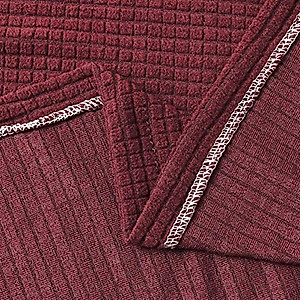 SEWACC Chair Arm Protectors Universal Sofa Armrest Cover Stretch Armchair Slipcover Protector Elastic Recliner Couch Loveseat Cloth 2pcs for Home Office (Claret)