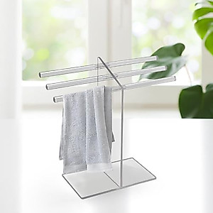 Generic Hand Towel Holder Clear Standing Acrylic Bathroom Organizer for Kitchen, 40cmx29cmx15cm