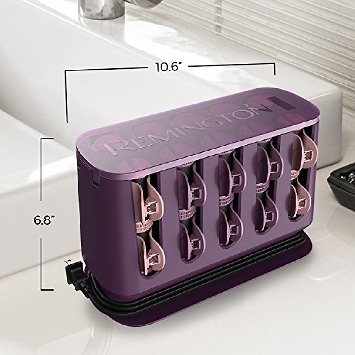 Remington H9100S Pro Hair Setter with Thermaluxe Advanced Thermal Technology Electric Hot Rollers 11 ¼", Purple, 1 Count