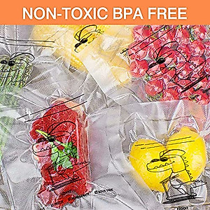 EZDOIT Vacuum Sealer Bags Commercial Grade for Food Saver, Food Sealer Bags BPA Free, Heavy Duty, Food Vac Bags for Storage Meal Prep or Sous Vide 100 Pack (4'' x 6'')