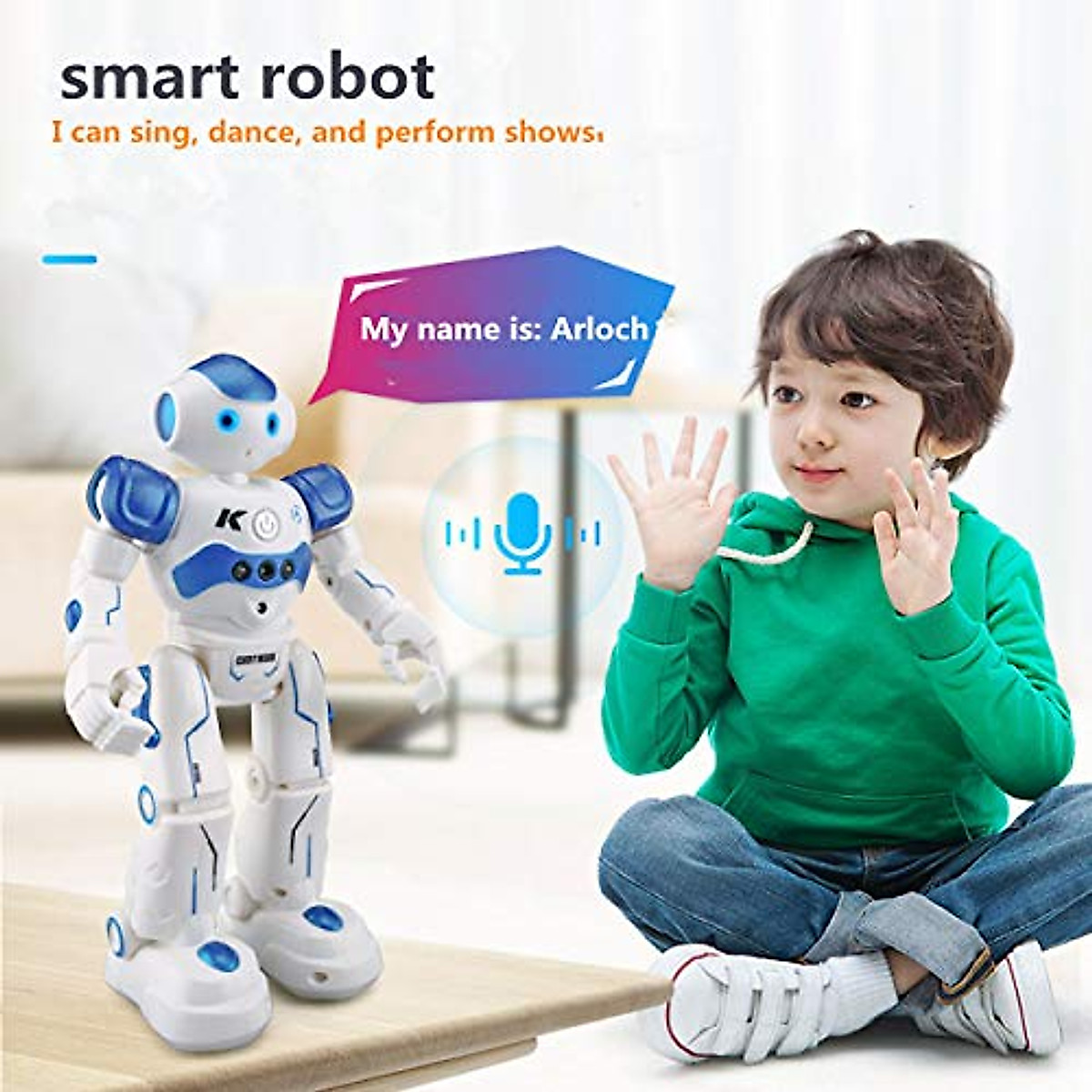 WEECOC RC Robot Toys Gesture Sensing Smart Robot Toy for Girls Can Singing Dancing Speaking Christmas Birthday Gift (Pink)