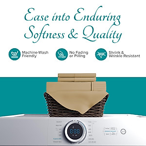 Carressa Linen 100% Egyptian Cotton Duvet Cover King Size - 800 Thread Count 3 PC Duvet Cover Set, Extra Long Staple Egyptian Cotton Quilt Cover, Soft, Breathable with Hidden Zipper Closure - Sand