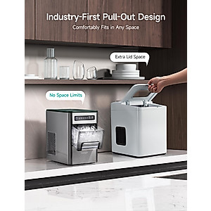 HiCOZY Countertop Ice Maker, Ice in 6 Mins, 24 lbs/Day, Portable & Compact Gift with Self-Cleaning, for Apartment/Cabinet/Kitchen/Office/Camping/RV（Gray Green）