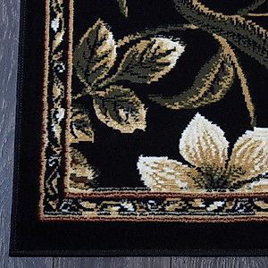 Home Dynamix Optimum Amell Traditional Floral Area Rug, 7 ft 8 in x 10 ft 4 in, Black