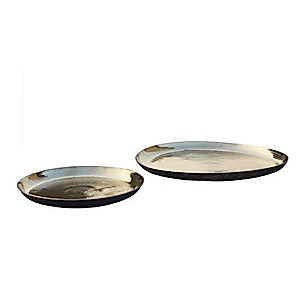 De Kulture Ayurveda Pure Kansa Bronze Dinner Platter Lunch Plate Dinner Plate Charger Plate Pizza Plate Appetiser Platter Dessert Plate Nested Platters Set of 2