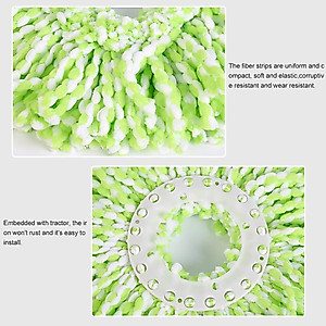 Fdit Spin Mop Head Refills Microfiber Round Spin Mop Head Replacement for Universal Spin Mop System for Home Commercial Use (Green White)