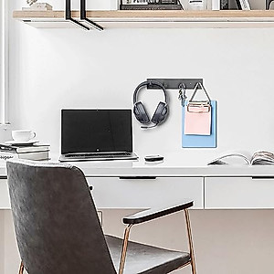 VIRFIN Key Hooks for Wall, Self Adhesive Key Holder for Wall with 2 Self-Adhesive Tapes, No Damage Key Holder Rack for Wall with 4 Key Hooks for Entryway, Door, Bathroom, Kitchen