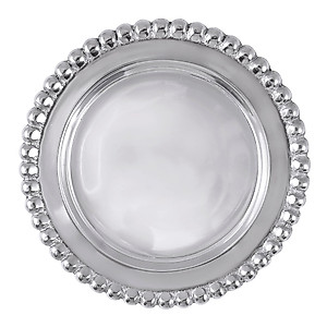 Mariposa Collection Beaded Wine Coaster, One Size (Pack of 1), Silver
