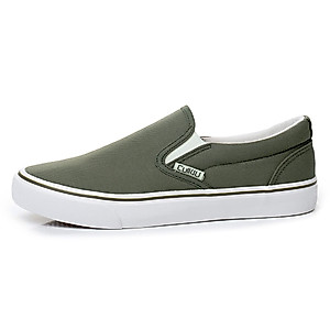 Cull4U Women's Classic Slip On Trainer Shoes (8 M US,Olive)