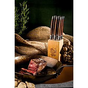 Laguiole Style de Vie Premium Line Steak Knife 1.8 mm Thick 6 Pieces Wood Colour