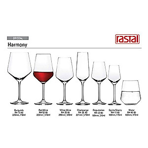 Harmony Wine Glasses by Rastal, 14 ounce, great option for wine, craft beer or water, Set of 6 (Stemless)