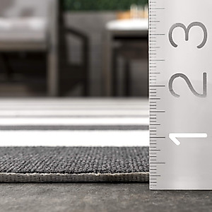 nuLOOM Christa Striped Indoor/Outdoor Area Rug, 9x12, Black