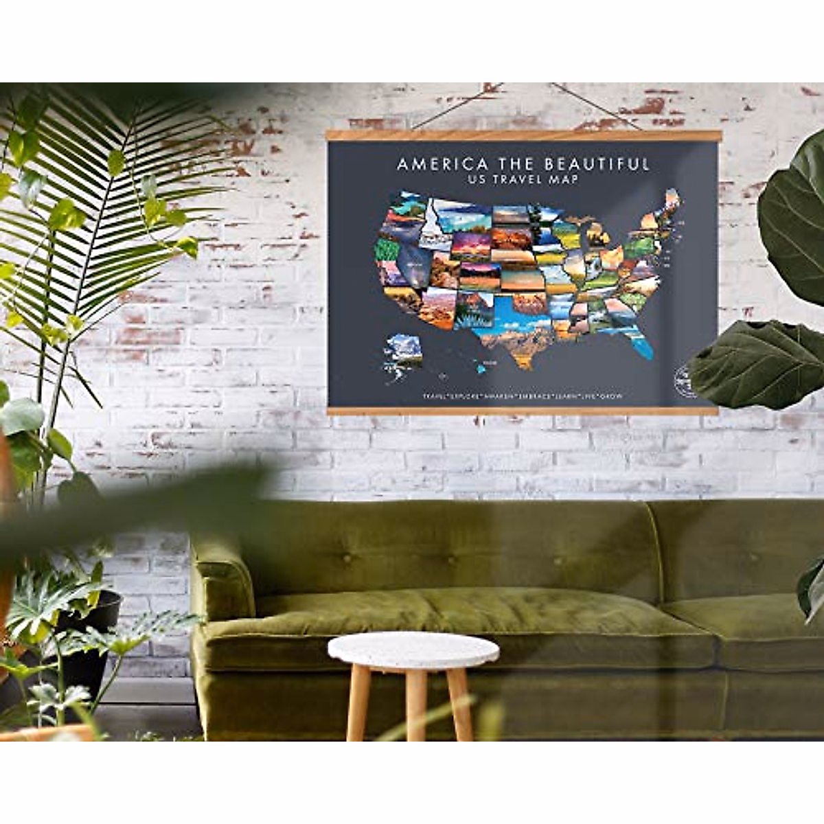 America The Beautiful USA Scratch Off Map + Magnetic Frame Kit- Interactive Travel Scratch Off Poster Reveals Beautiful Nature Photography - Beautiful Travel Map is a Great Gift for Travelers